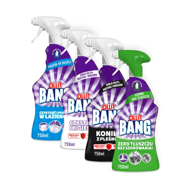 CILLIT BANG Degreaser Without Scrubbing + Płyn do czyszczenia łazienki ...