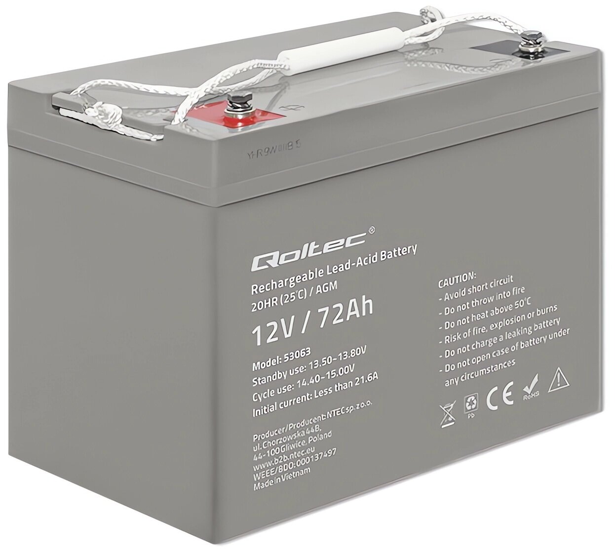 QOLTEC 53063 72Ah 12V Akumulator - niskie ceny i opinie w Media Expert