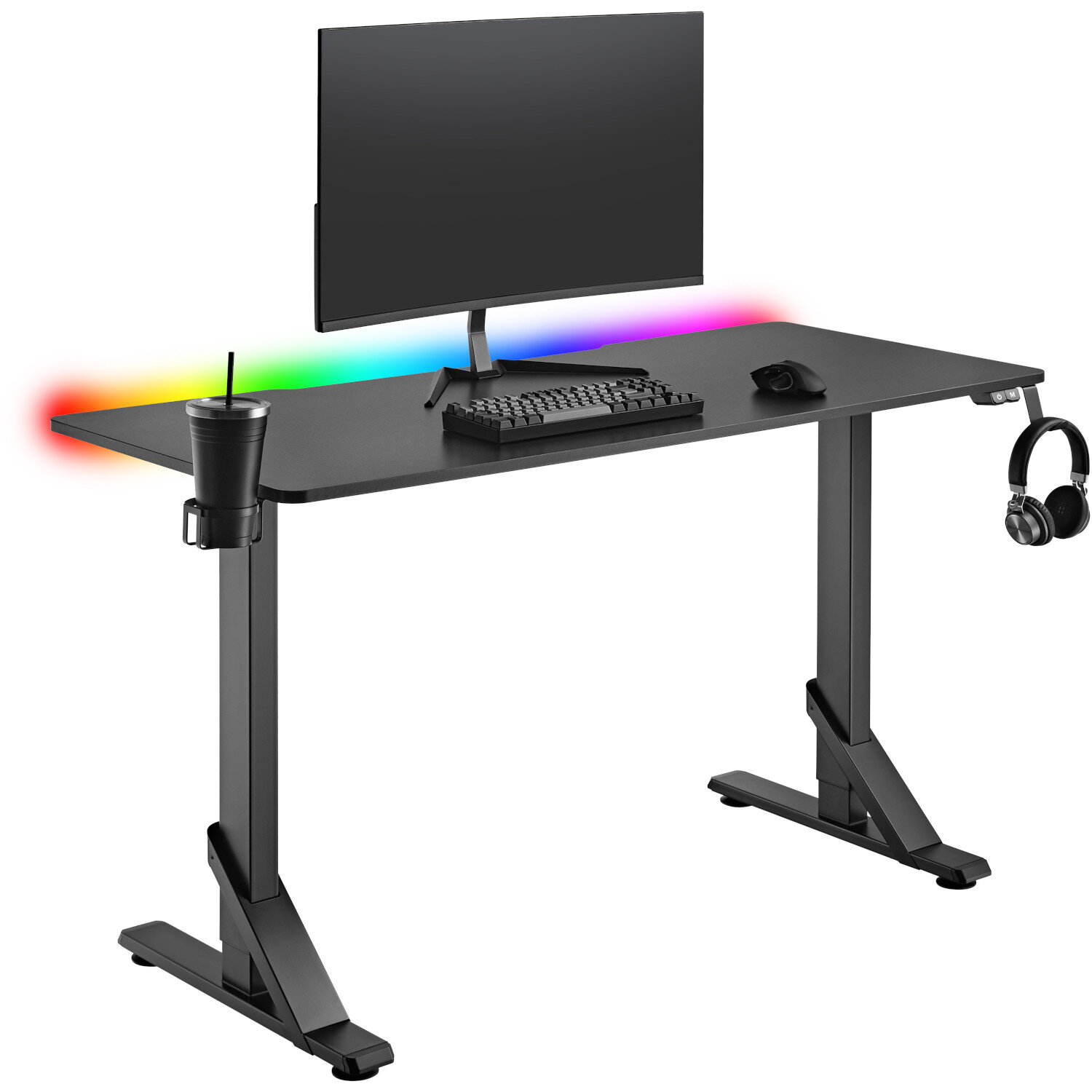 MOZOS GDESK-RGB LED Czarny Biurko - niskie ceny i opinie w Media Expert