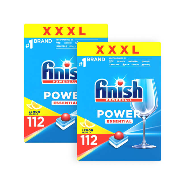 FINISH Power Essential Lemon - 224 szt. Tabletki do zmywarek - niskie ...