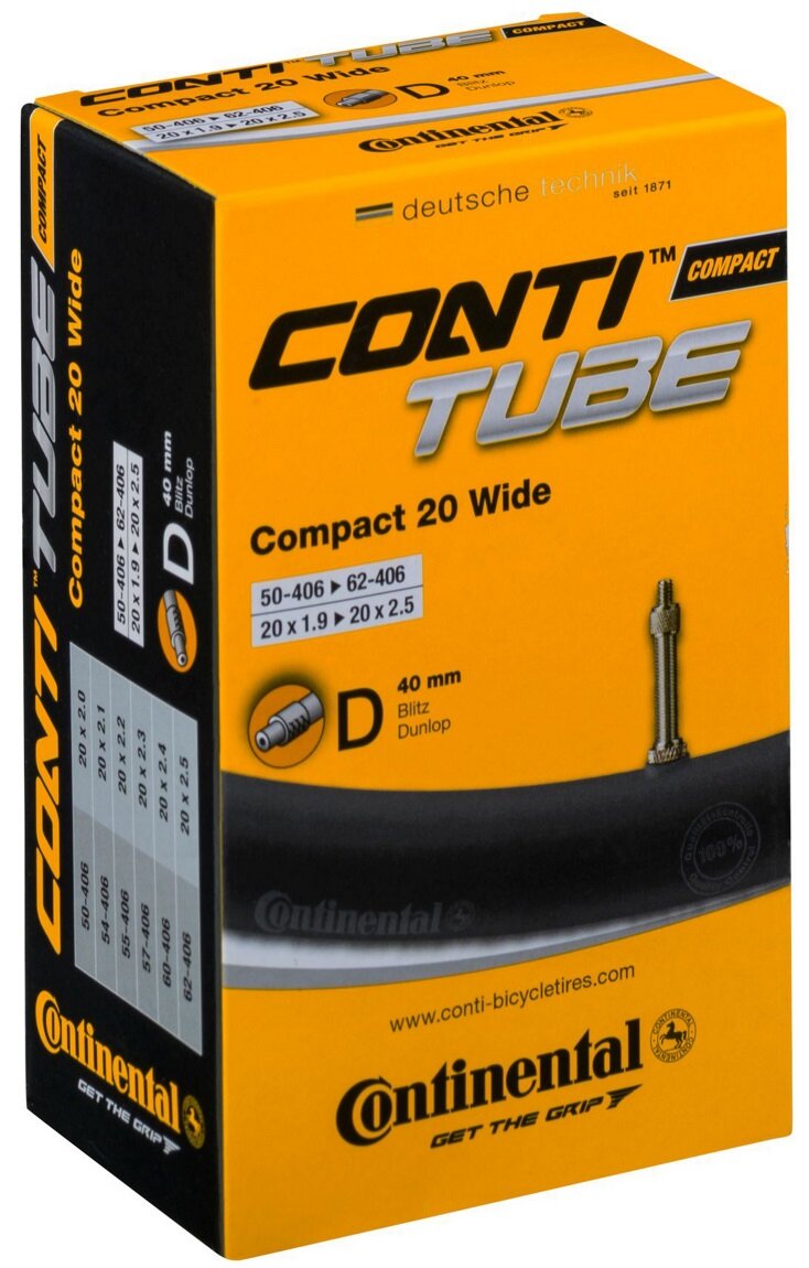 CONTINENTAL Compact 20 Wide CO0181281 Dętka rowerowa - niskie ceny i ...