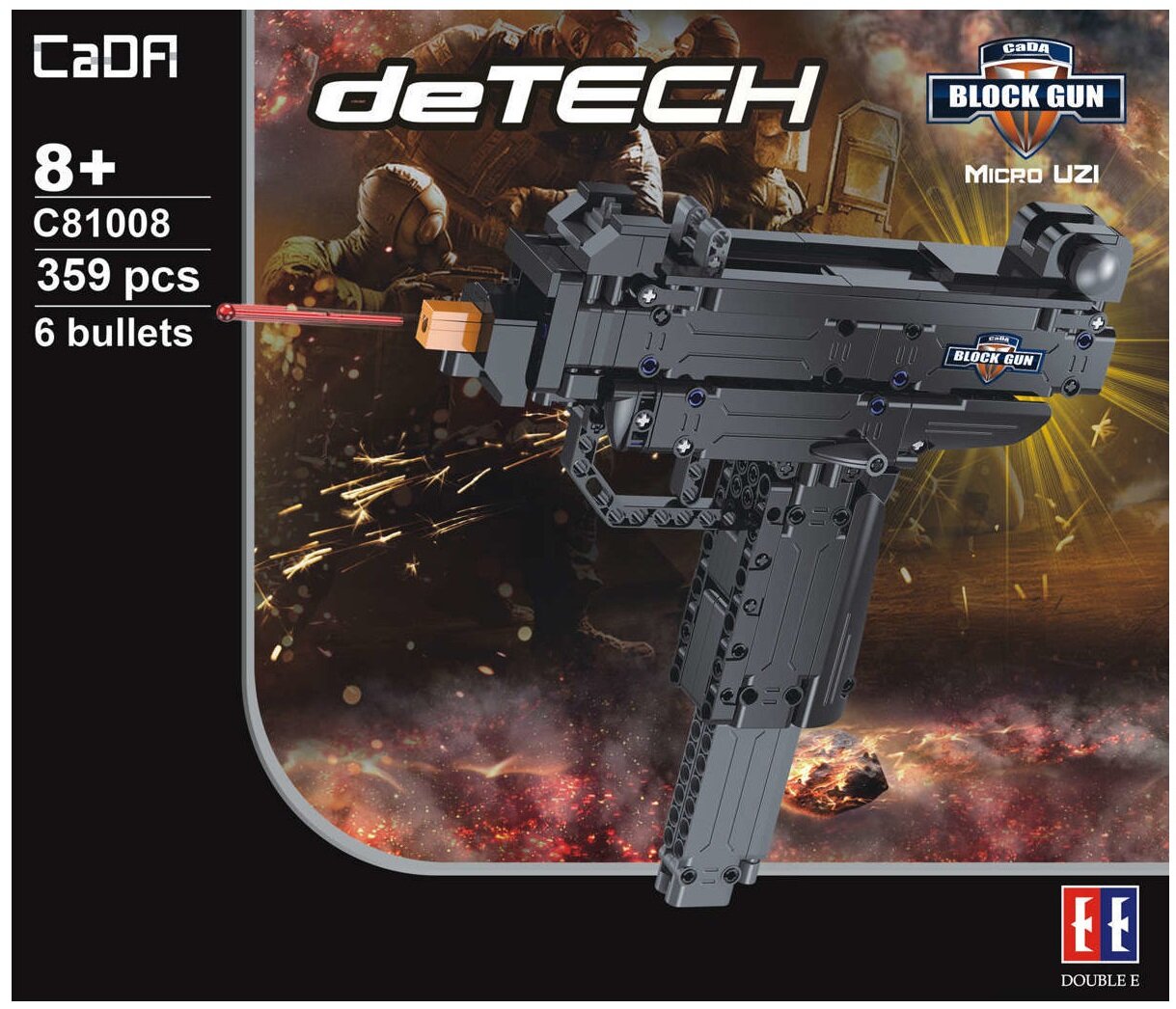 CADA Block Gun Pistolet maszynowy Micro Uzi C81008W Klocki plastikowe ...