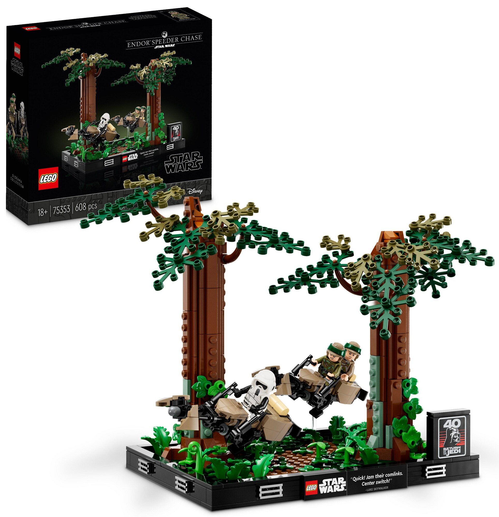 LEGO 75353 Star Wars Diorama: Pościg na ścigaczu przez Endor - niskie ...