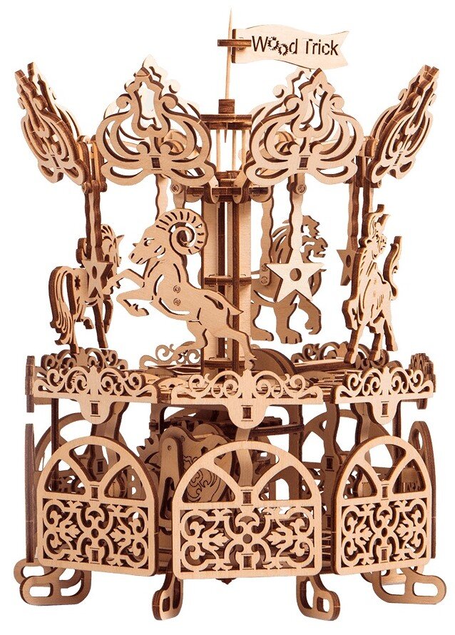 WOOD TRICK Mechanisms 3D Carousel WDTK042 (179 elementów) Zabawka ...