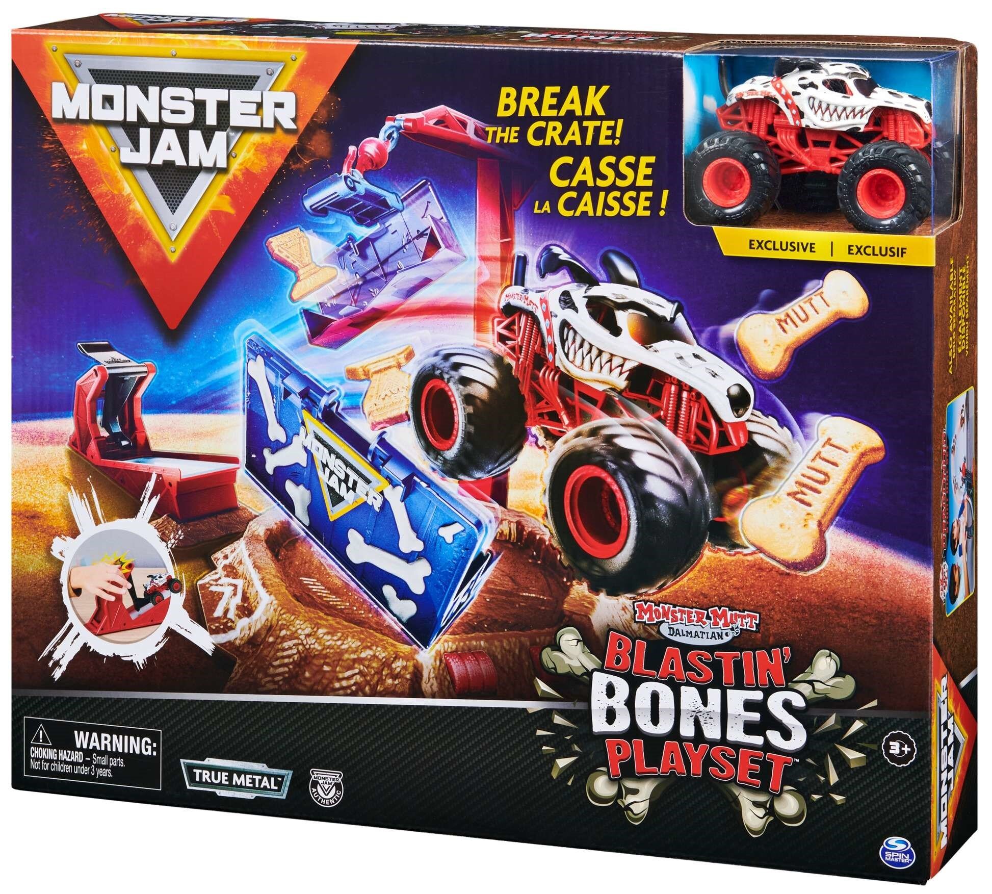 SPIN MASTER Monster Jam Blastin Bones z pojazdem Monster Mutt Rampa ...