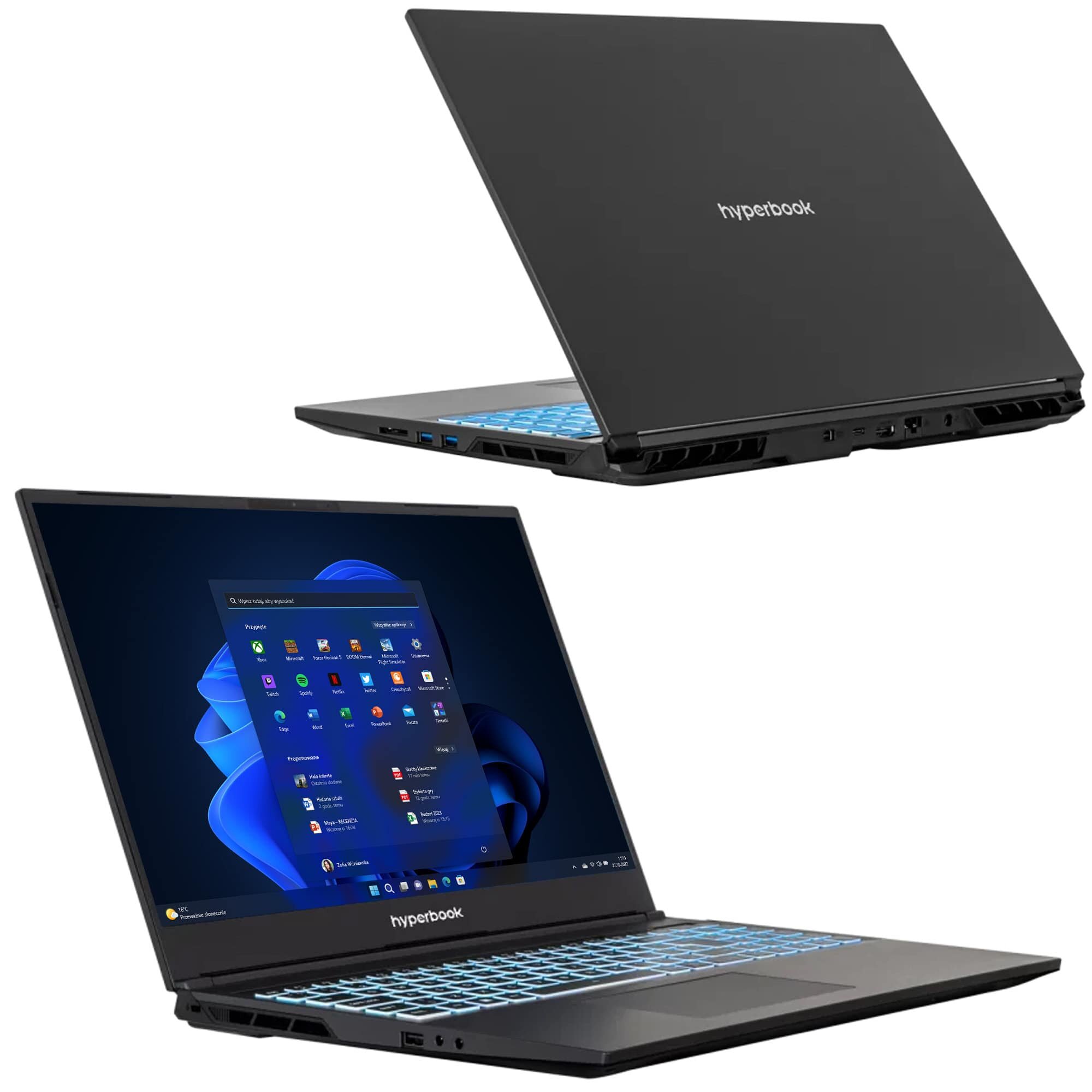 HYPERBOOK G16 Zen 16" IPS 165Hz R7-7735HS 16GB RAM 500GB SSD GeForce ...