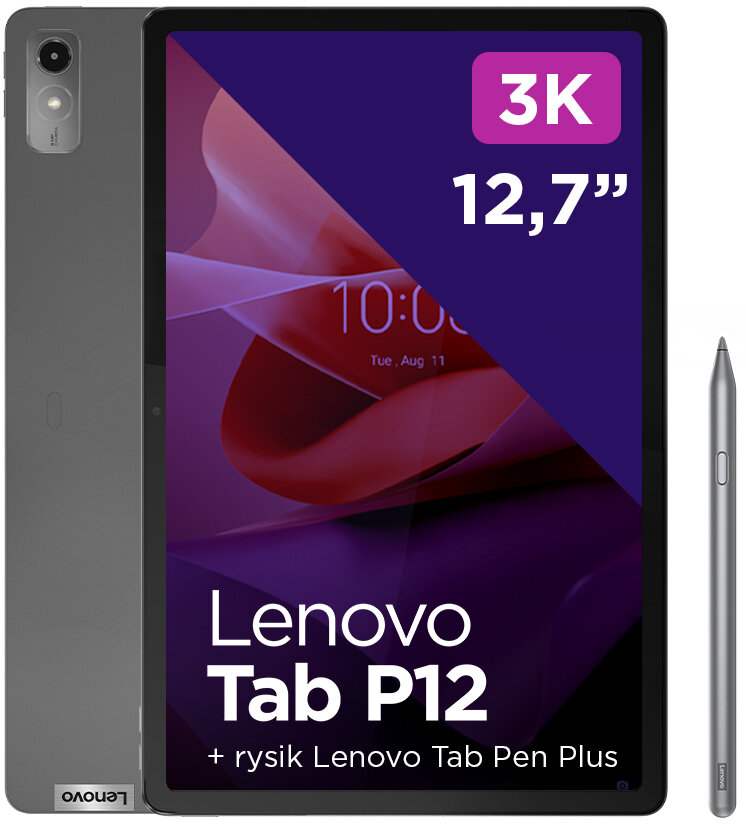 LENOVO Tab P12 TB370FU 12.7" 8/128 GB Wi-Fi Szary + Rysik Tablet ...