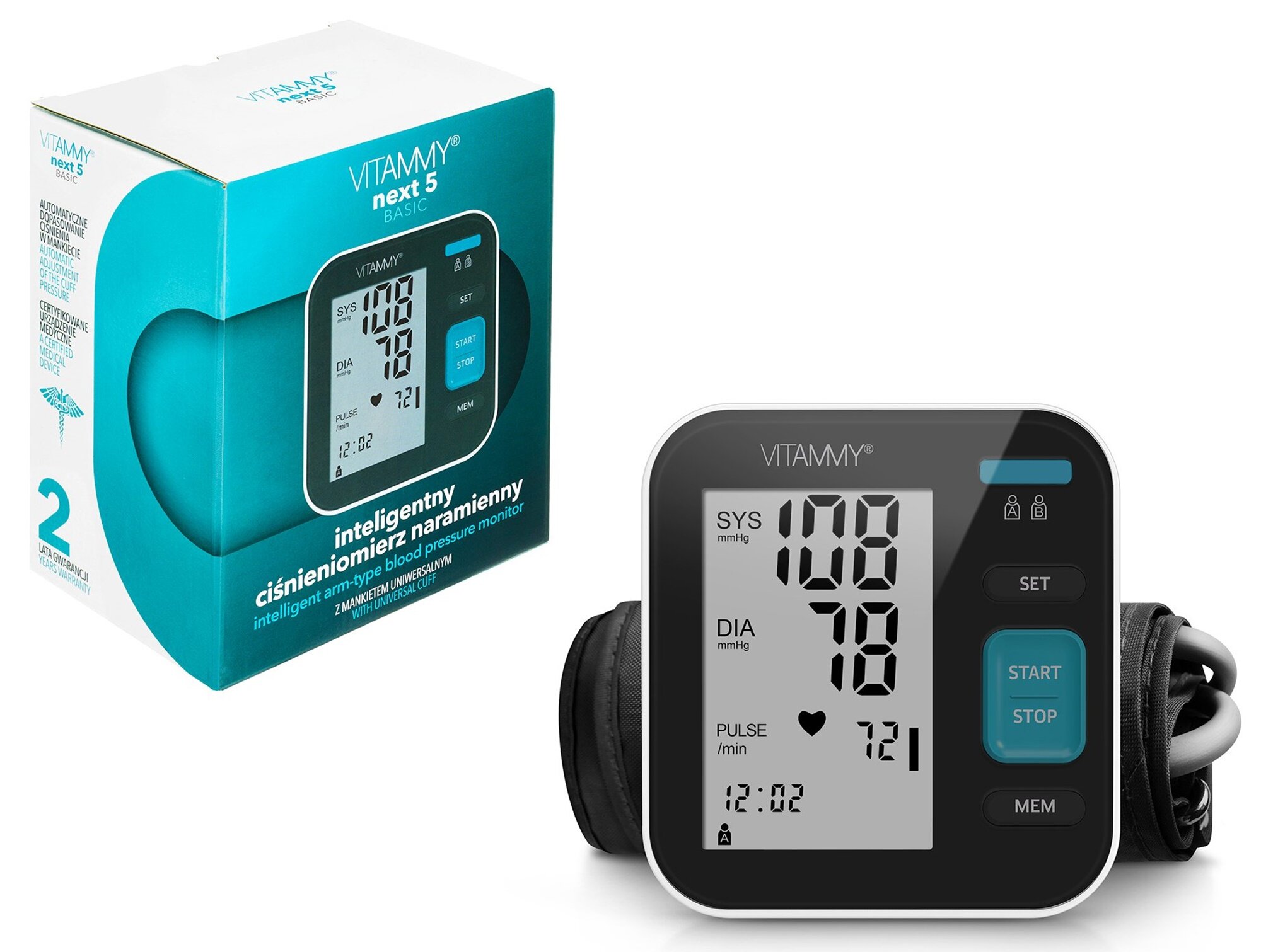 VITAMMY Next 5 Basic Ciśnieniomierz - niskie ceny i opinie w Media Expert