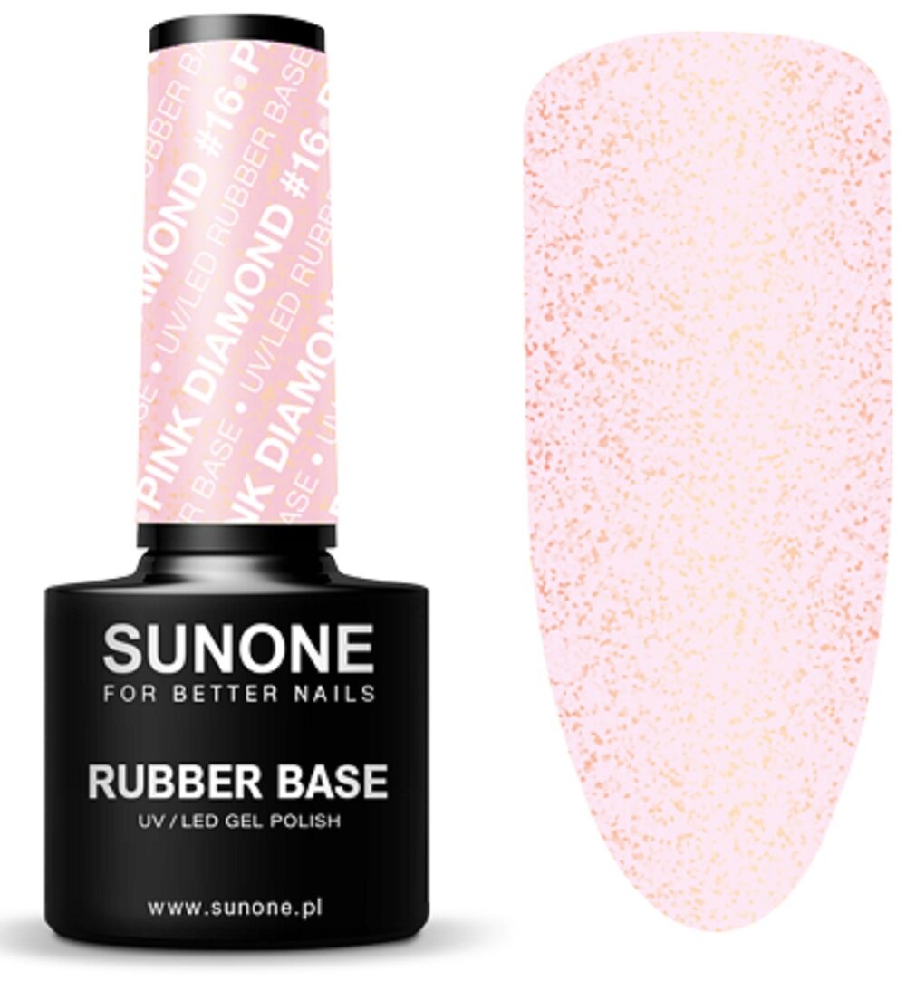 SUNONE Rubber Base Pink Diamond 16 5ml Baza hybrydowa - niskie ceny i ...