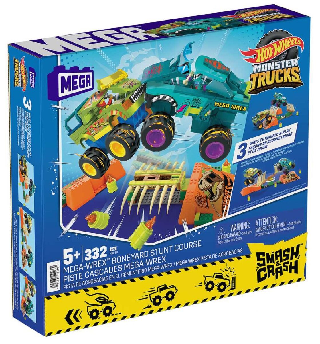 MEGA Hot Wheels Monster Trucks Mega-Wrex Tor przeszkód grozy HKF89 ...