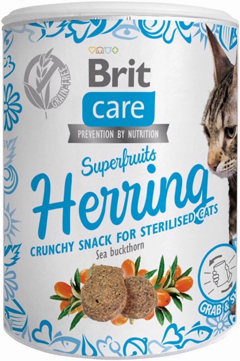 BRIT CARE Snack Superfruits Herring 100 g Karma dla kota - niskie ceny ...