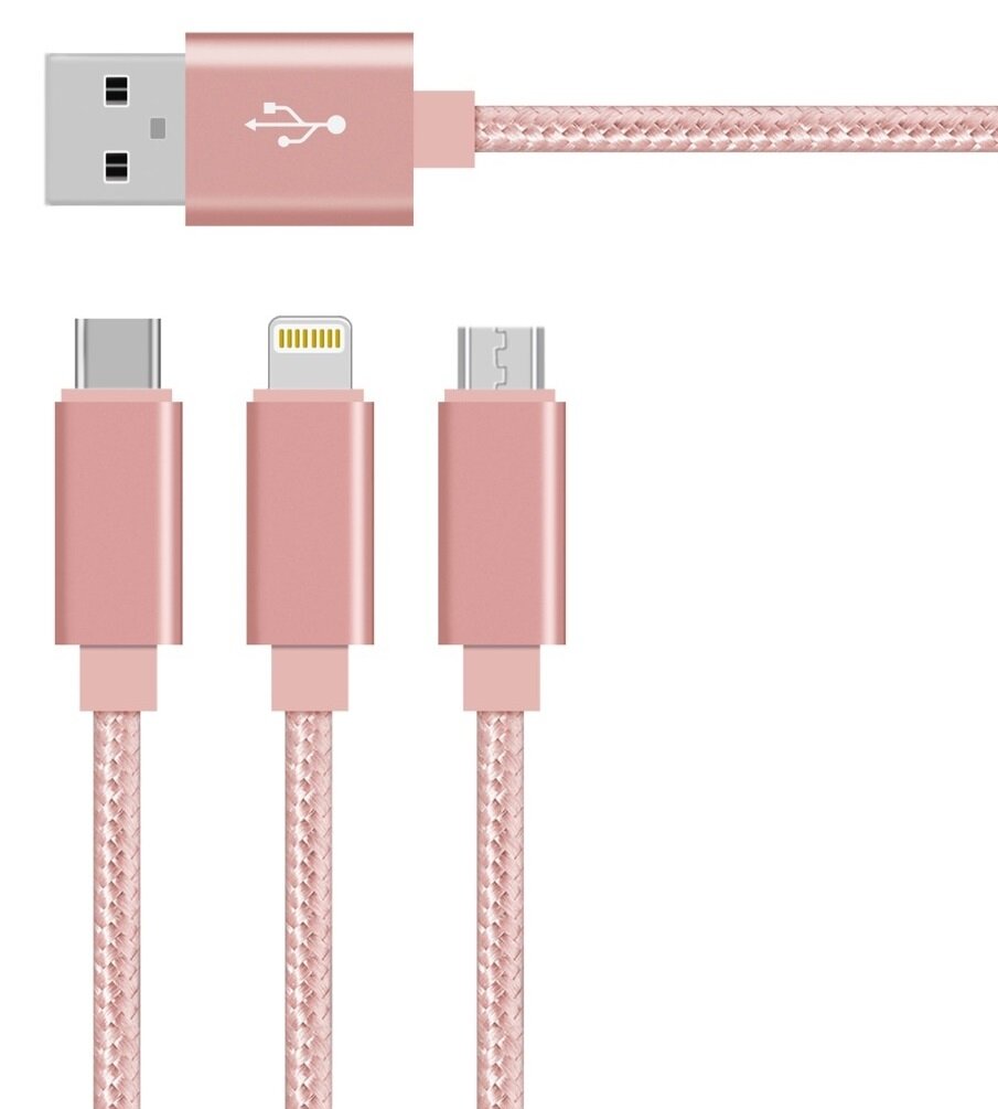 SETTY KNA-MLC-1.2215 1 m Różowo-złoty Kabel USB - Lightning/USB Typ-C ...