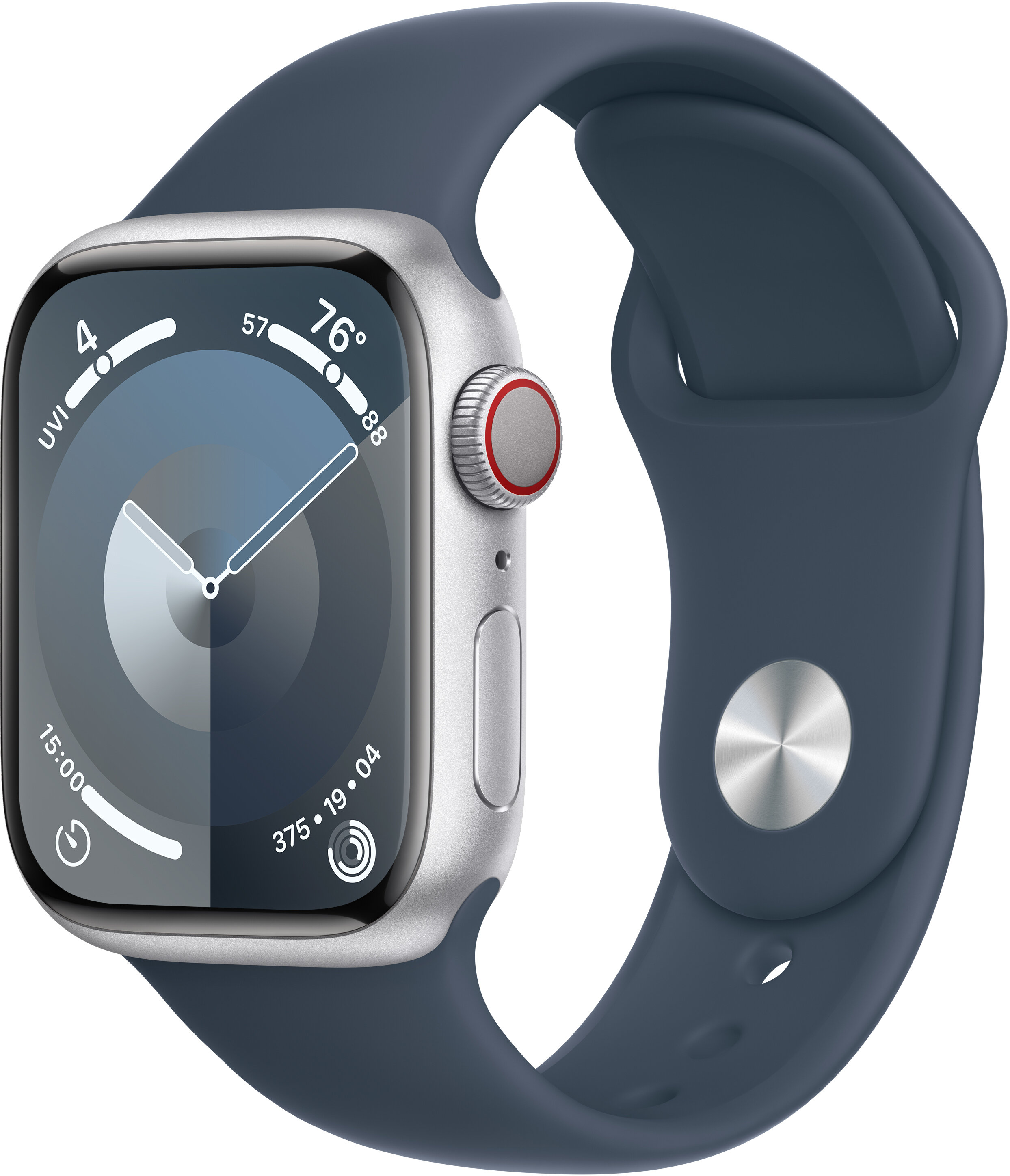 APPLE Watch 9 GPS + Cellular 41mm koperta z aluminium (srebrny) + pasek sportowy rozmiar S/M ...
