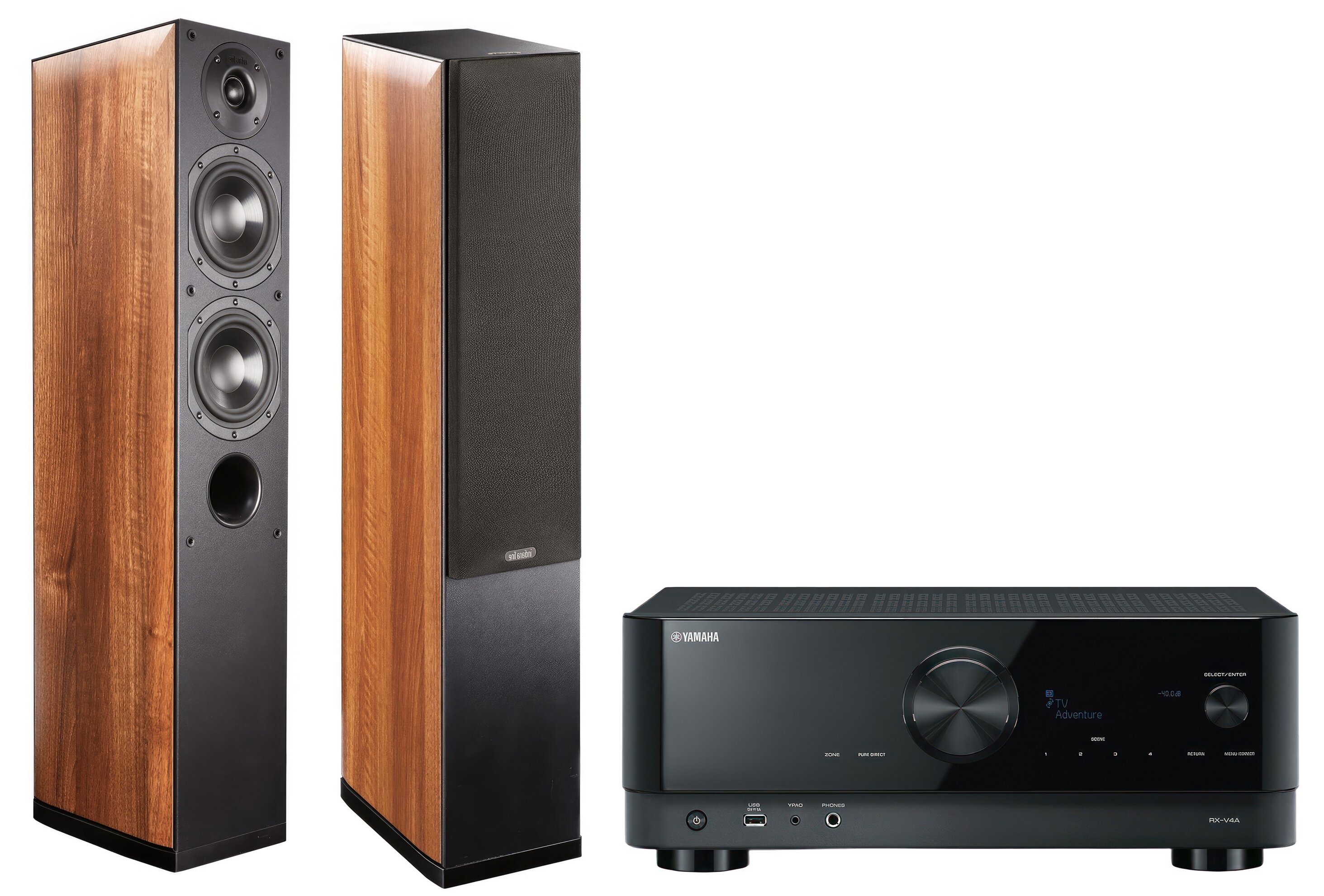 YAMAHA RX-V4A + INDIANA Line Nota 550X Orzech Zestaw stereo - niskie ...