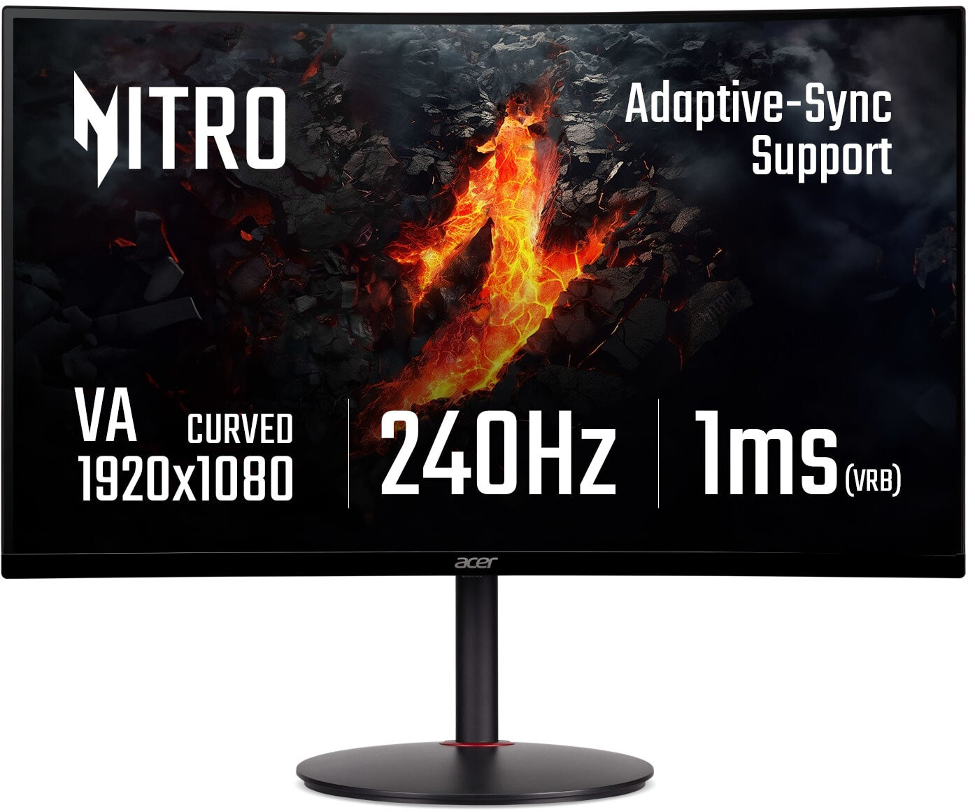 ACER Nitro XZ270XBIIPHX 27" 1920x1080px 240Hz 1 ms Curved Monitor ...