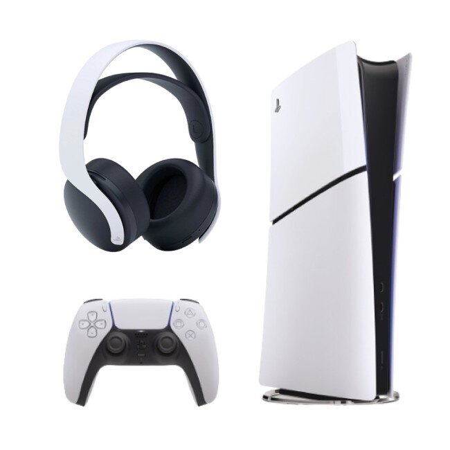 Konsola SONY PlayStation 5 Digital Slim + Słuchawki SONY Pulse 3D Biały ...