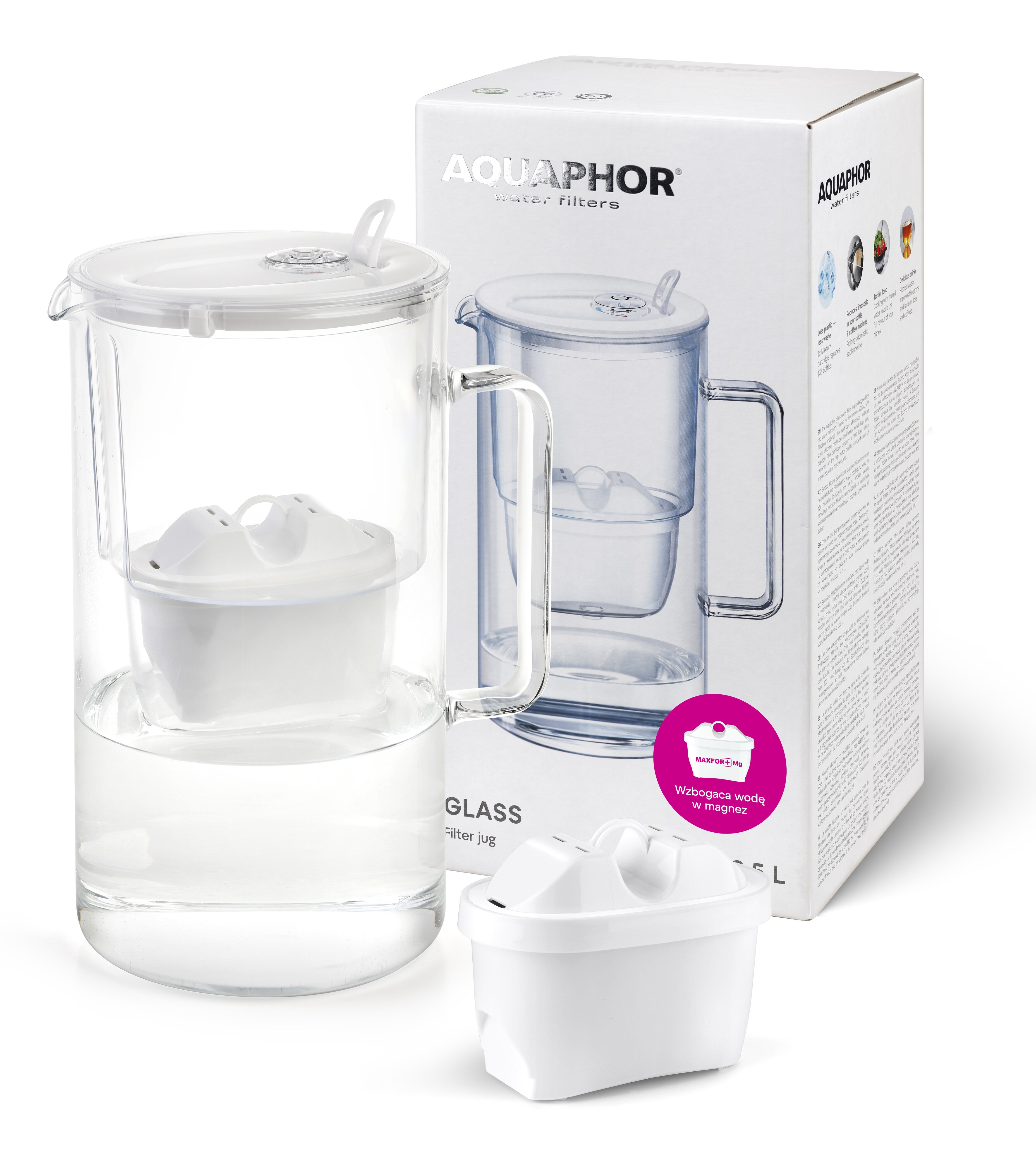 AQUAPHOR Glass 2.5 l + Wkład Maxfor+ MG Dzbanek filtrujący - niskie ceny i opinie w Media Expert