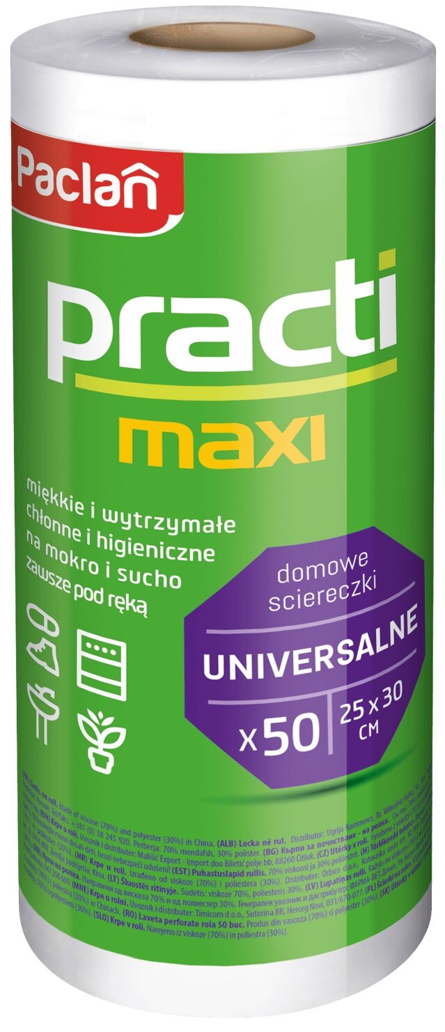 PACLAN Practi 25 x 30 cm (50 sztuk) Ściereczki na rolce - niskie ceny i ...