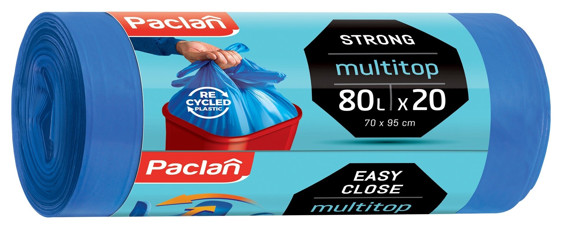 PACLAN Multitop 80 L (20 sztuk) Niebieski Worki na śmieci - niskie ceny ...