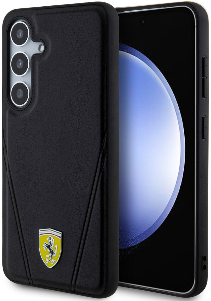 FERRARI Hot Stamp V Lines MagSafe do Samsung Galaxy S24 Czarny Etui ...