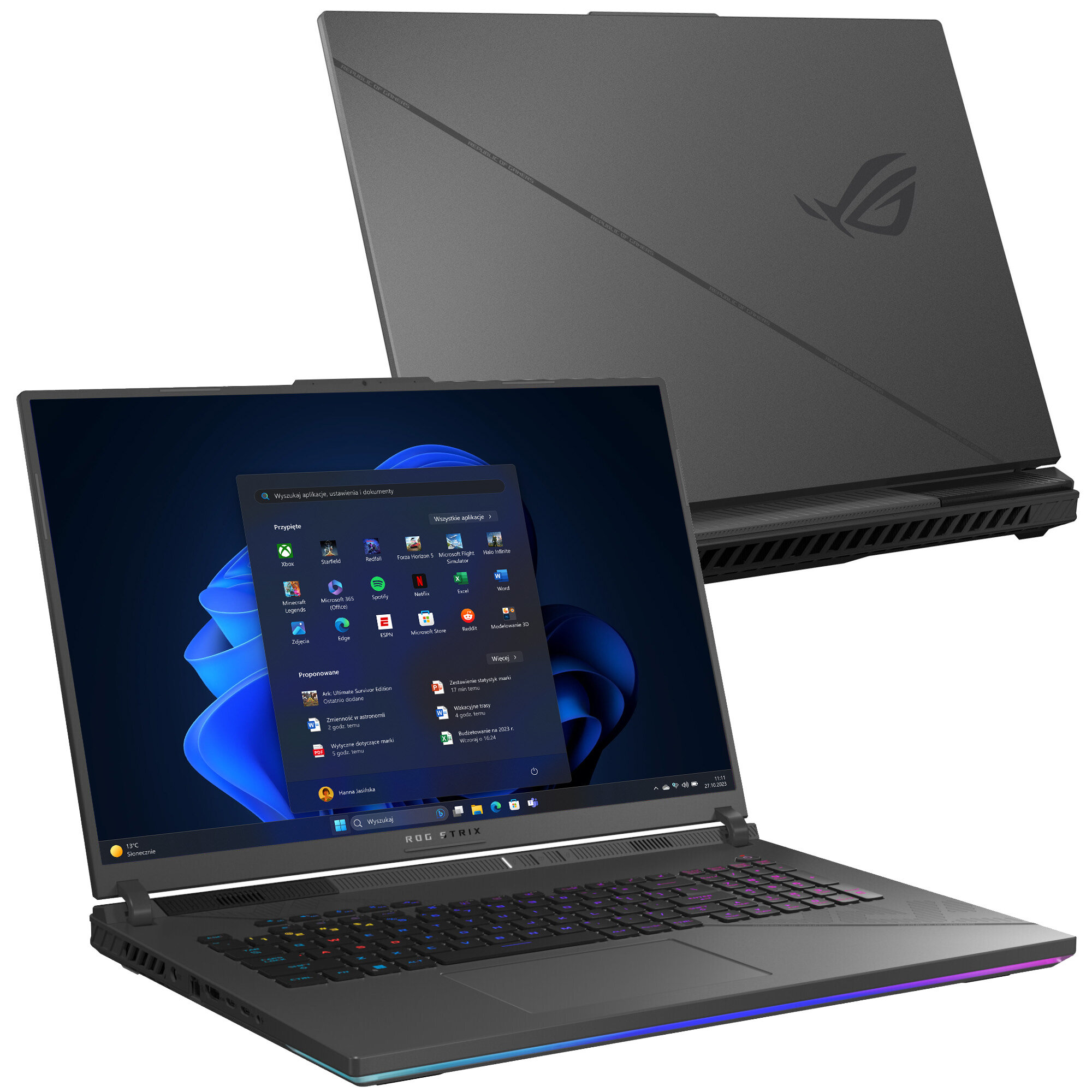 ASUS ROG Strix G18 G814JZR-N6043W 18" IPS 240Hz i9-14900HX 16GB RAM 1TB SSD GeForce RTX4080 ...