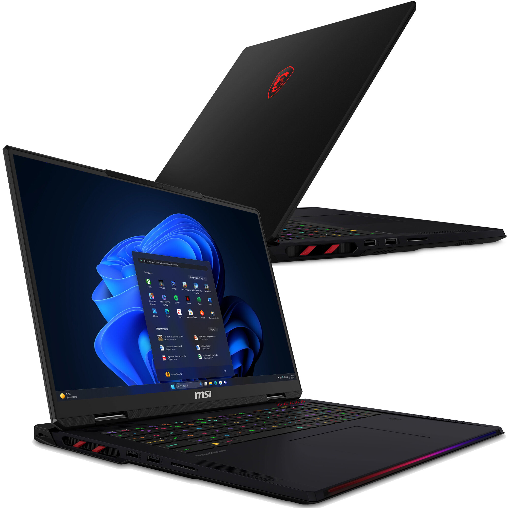 MSI Raider 18 HX A14VIG-227PL 18" IPS i9-14900HX 64GB RAM 2TB SSD ...