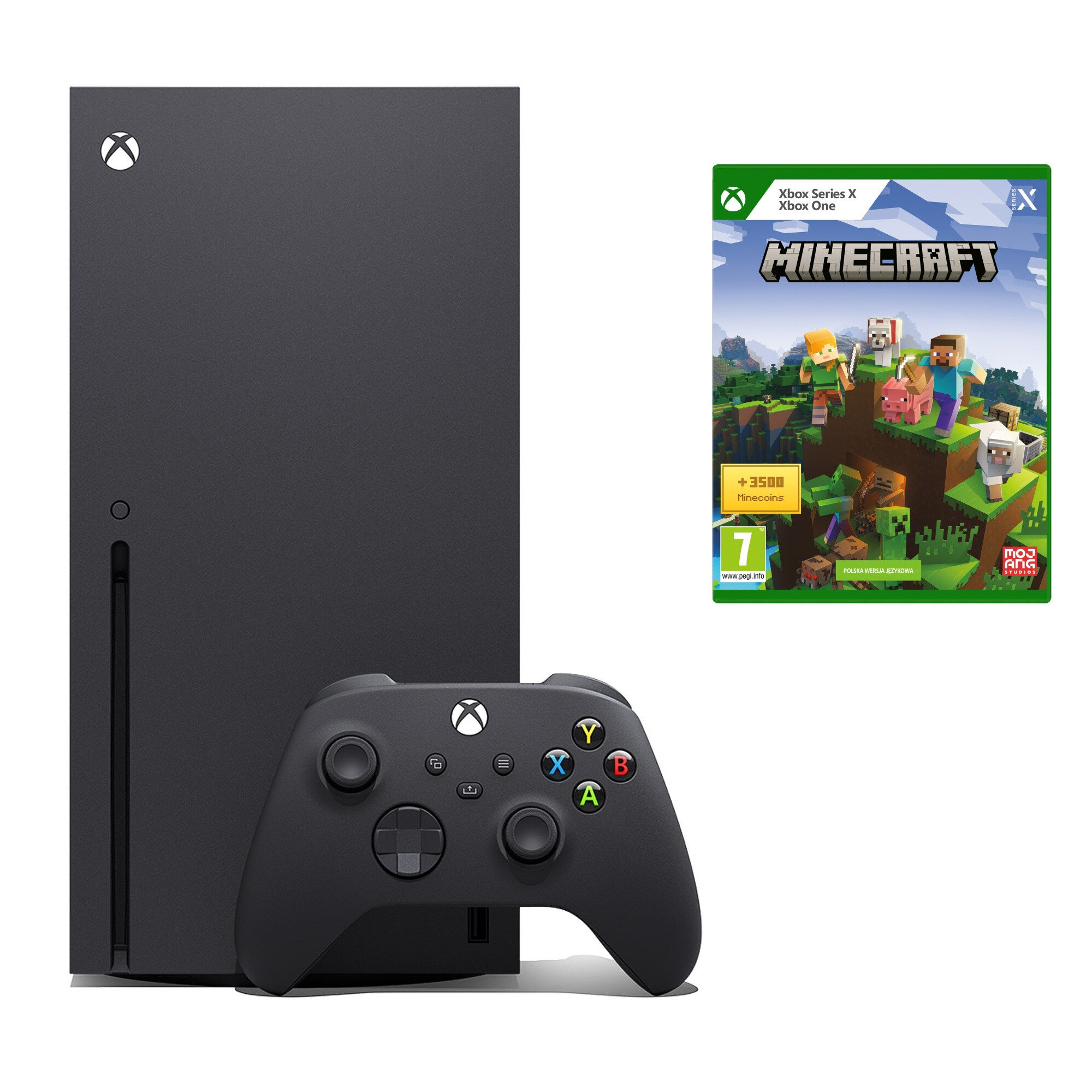 MICROSOFT XBOX Series X z napędem Blu-ray 4K UHD + Minecraft + 3500 Minecoins Gra XBOX ONE ...