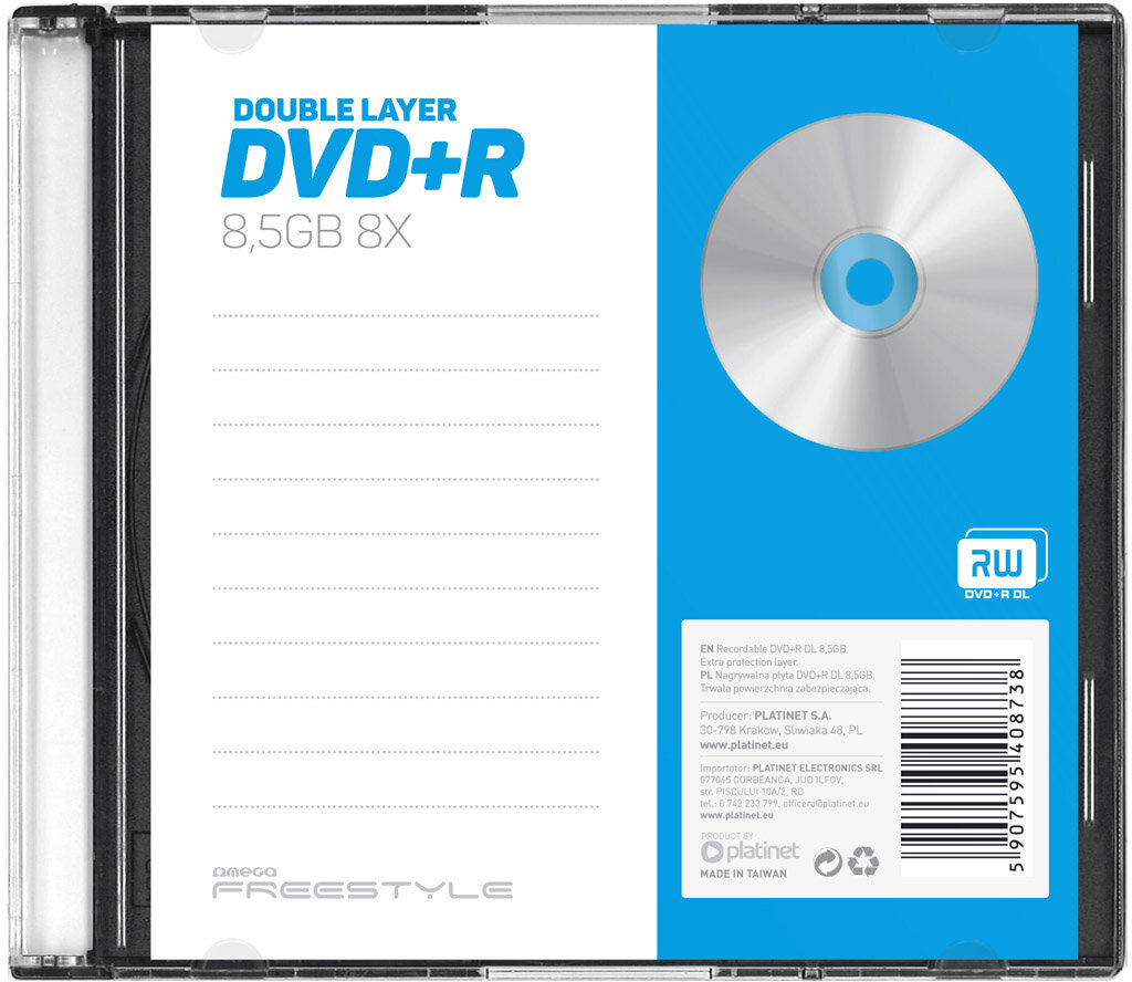 OMEGA DL 8,5GB slim Płyta DVD+R - niskie ceny i opinie w Media Expert