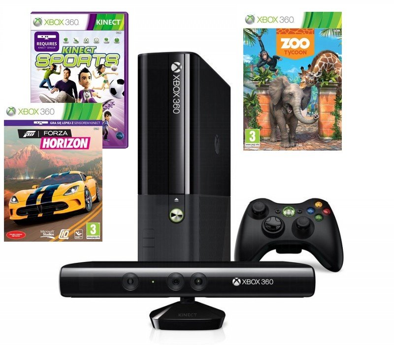 MICROSOFT Xbox 360 500GB + Kinect + Gra Kinect Sports + Gra Forza ...