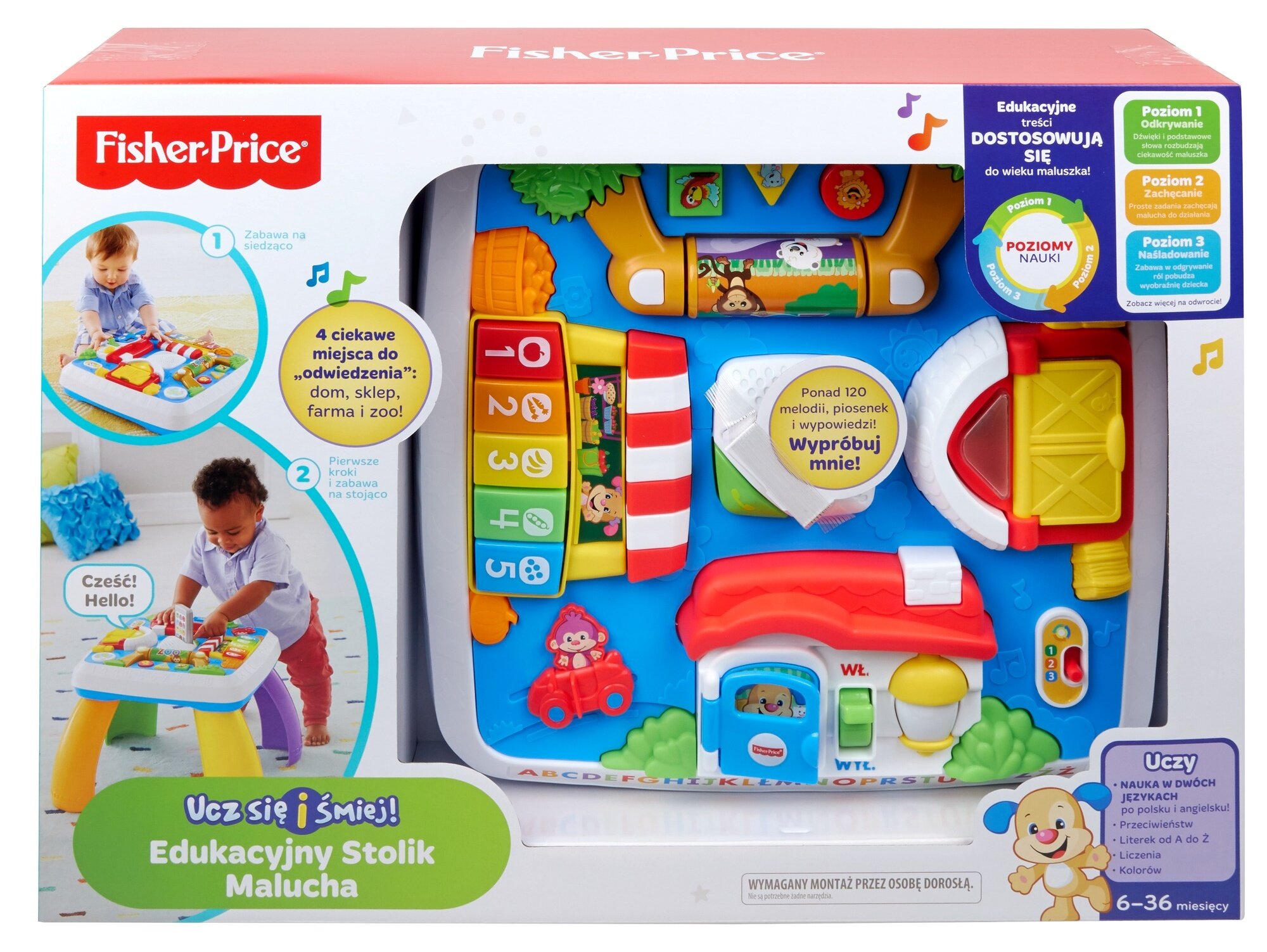FISHER PRICE Ucz się i śmiej! Stolik Malucha DRH37 Stolik edukacyjny ...