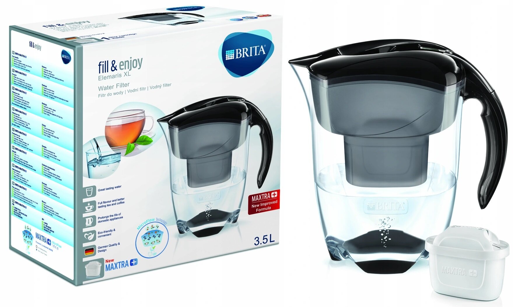 BRITA Elemaris XL MX Plus Czarny Dzbanek filtrujący - niskie ceny i ...