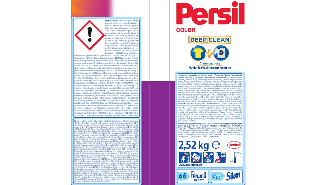 PERSIL Color Deep Clean 2.52 kg Proszek do prania - niskie ceny i ...